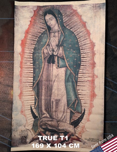 (Only USA) Replica Tilma of Our Lady of Guadalupe (T1 True size - 169 X ...