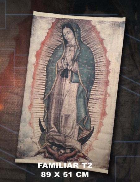 Tilma Réplica Virgen de Guadalupe (Tamaño T2 Familiar - 89 x 51 cm)